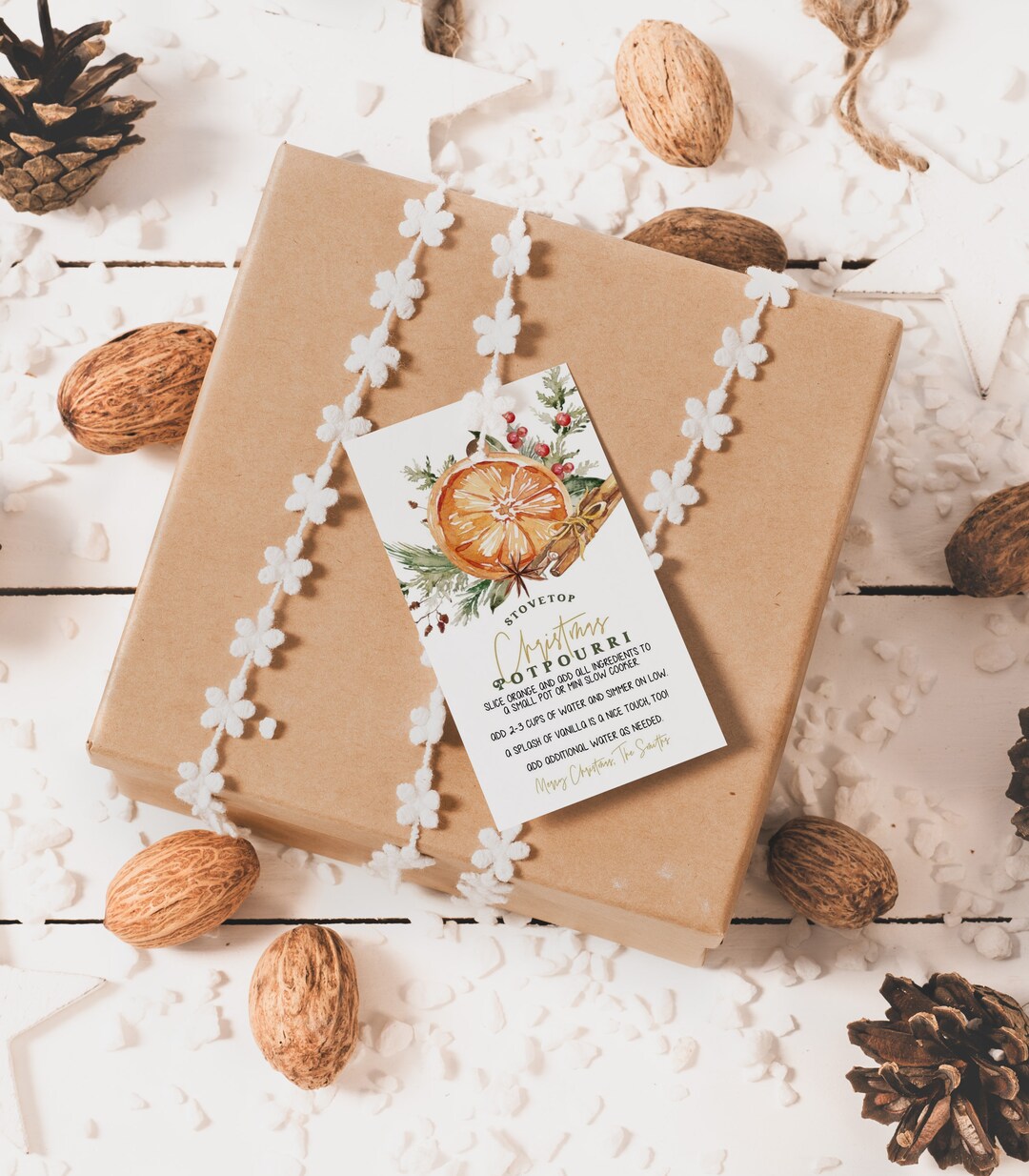 Stovetop Potpourri Christmas Gift Tag Teacher Gift Label Neighbor Gift ...