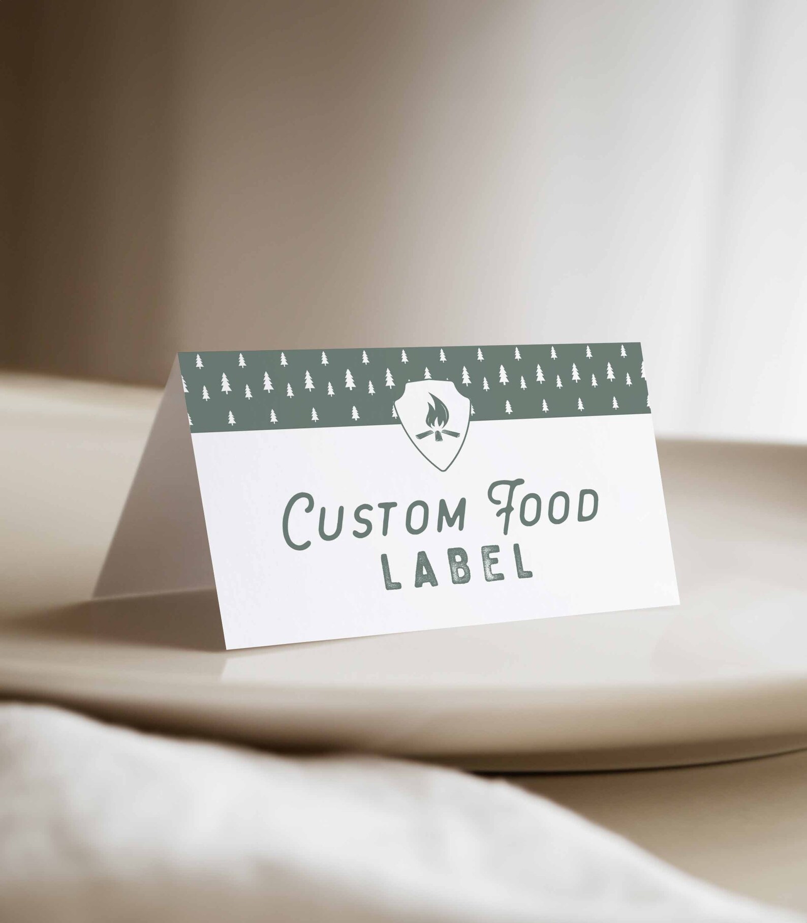 Editable Camping Party Food Label Printables, Camp Food Tents, Vintage ...