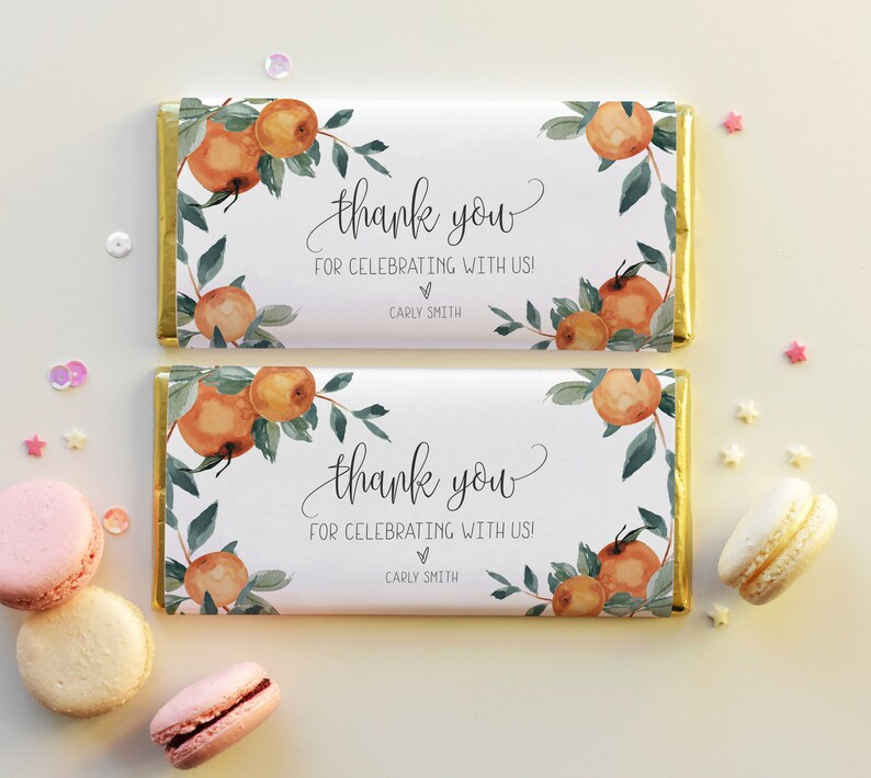 Chocolate Bar Wrapper Template Citrus Mandarin Orange Baby - Etsy
