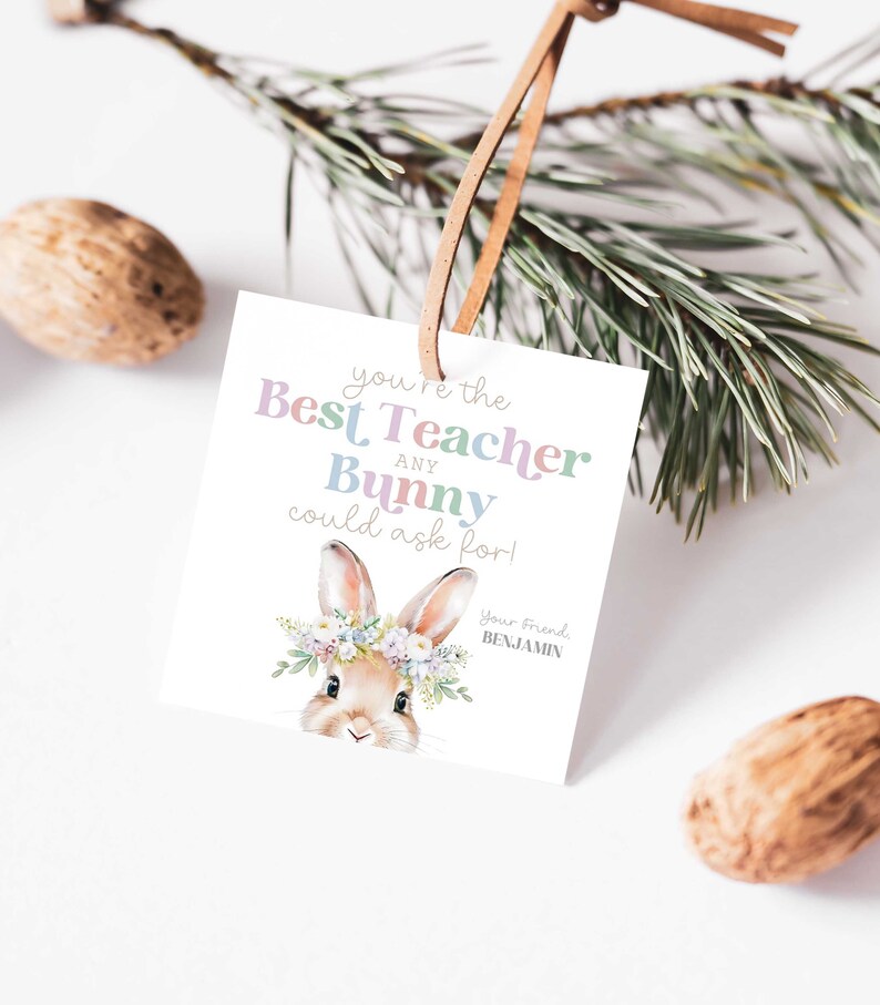 Easter Teacher Appreciation Gift Tag Printable, Any Bunny Spring Gift ...
