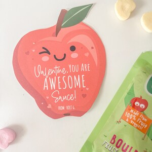 Awesome Sauce Applesauce Valentine Printable,main Squeeze Valentine ...