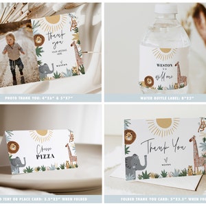 Boho Safari Birthday Invitation Bundle, Boho Jungle Animal Party ...