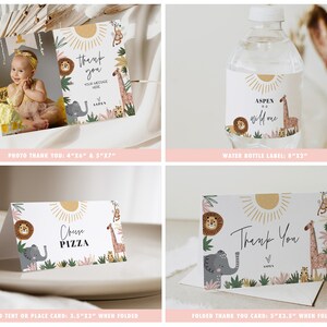 Boho Safari Birthday Invitation Bundle, Boho Jungle Animal Party ...