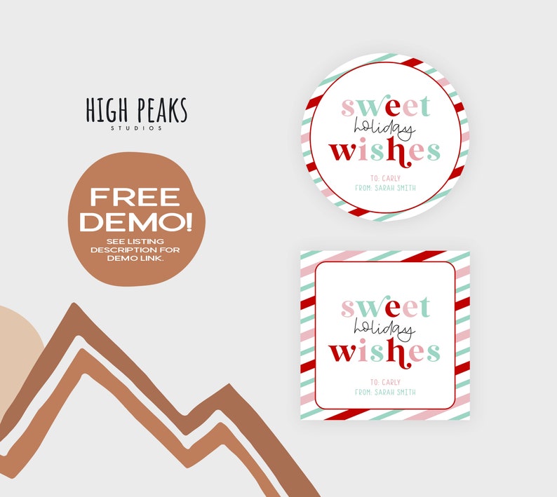 Printable Sweet Holiday Wishes Gift Tag Christmas Treats - Etsy