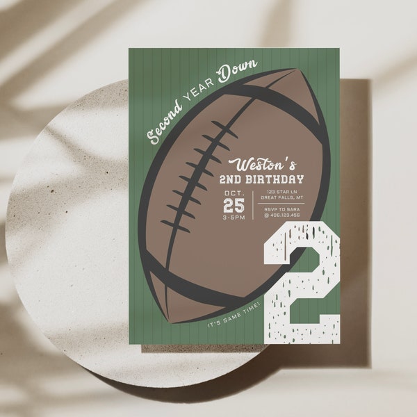 Second Down Football Invitation - Etsy