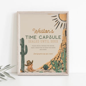 Western Birthday Time Capsule Sign and Note Card Printables, How the ...