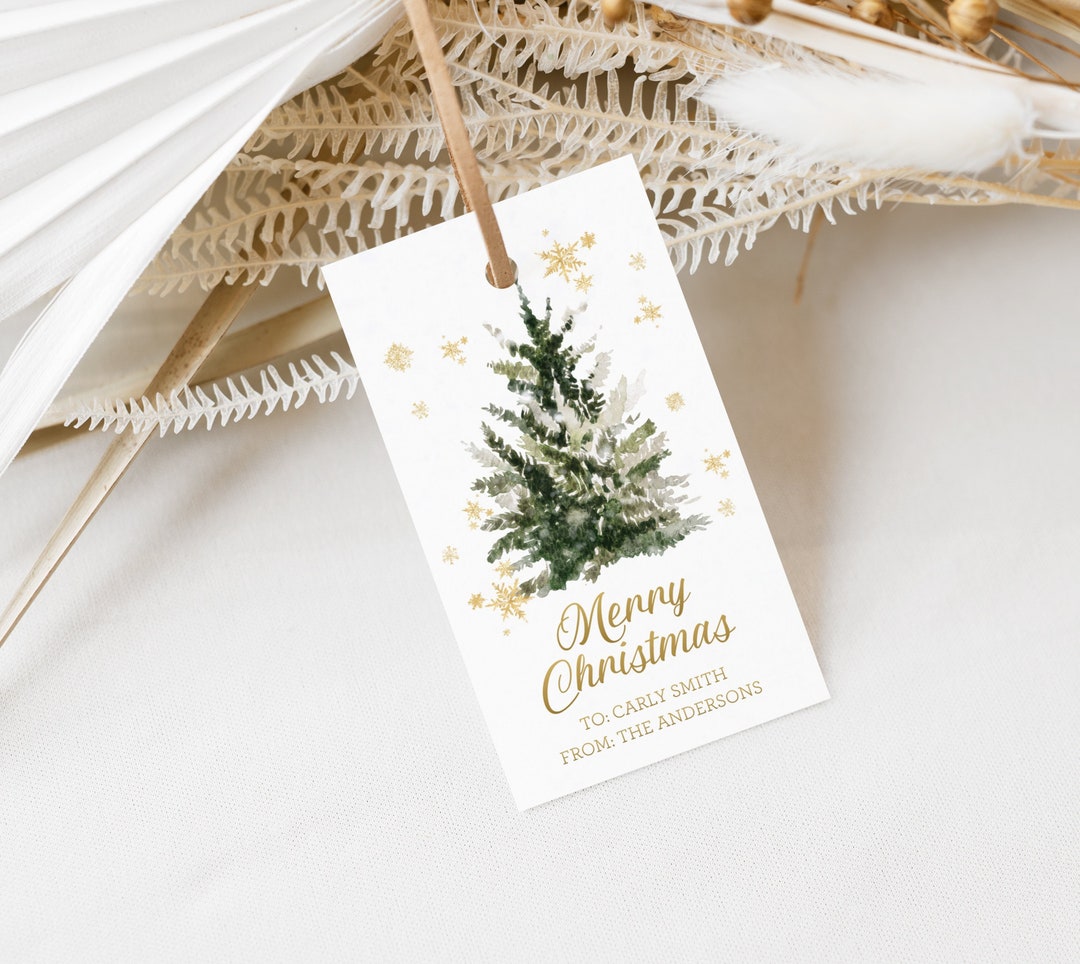 Editable Christmas Favor Tags Holiday Gift Tags Merry Christmas Holiday ...