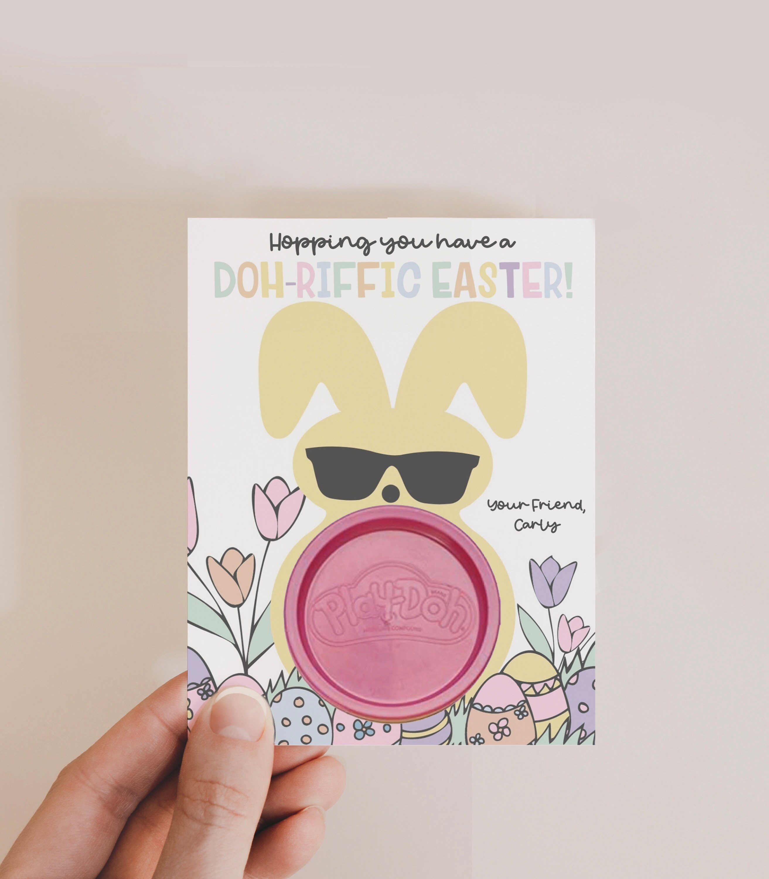 Editable Play Dough Easter Gift Tag Printable Template, Pastel Spring ...