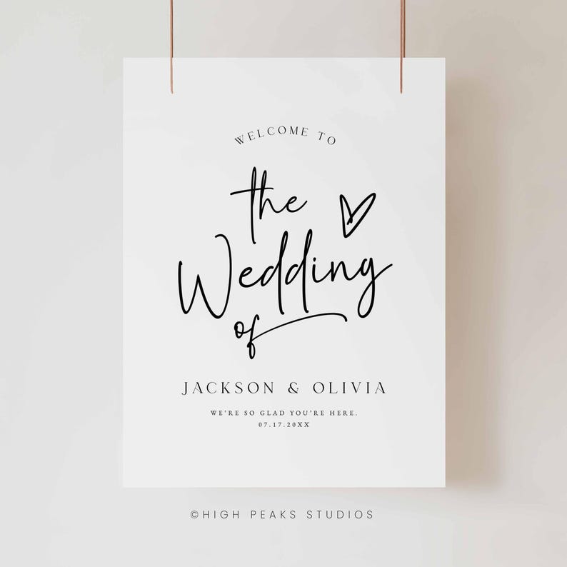 PRINTED & SHIPPED Wedding Welcome Sign, Calligraphy Wedding Welcome ...