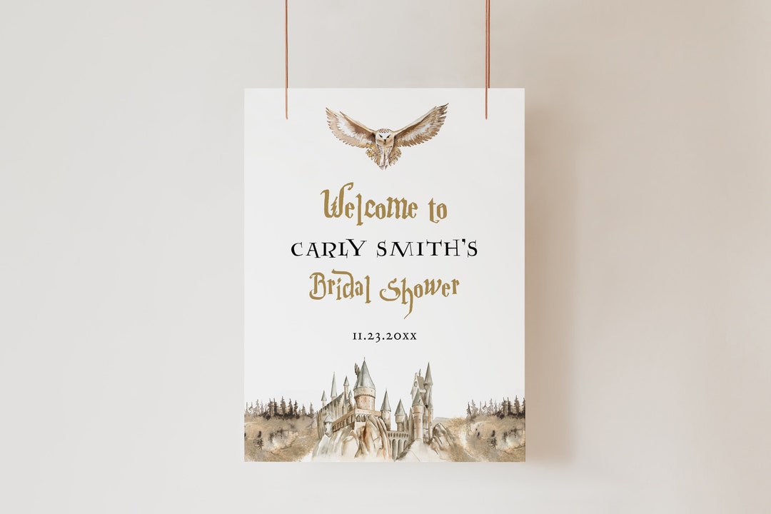 Wizard Bridal Shower Welcome Sign, Magical Bridal Shower Welcome Poster ...