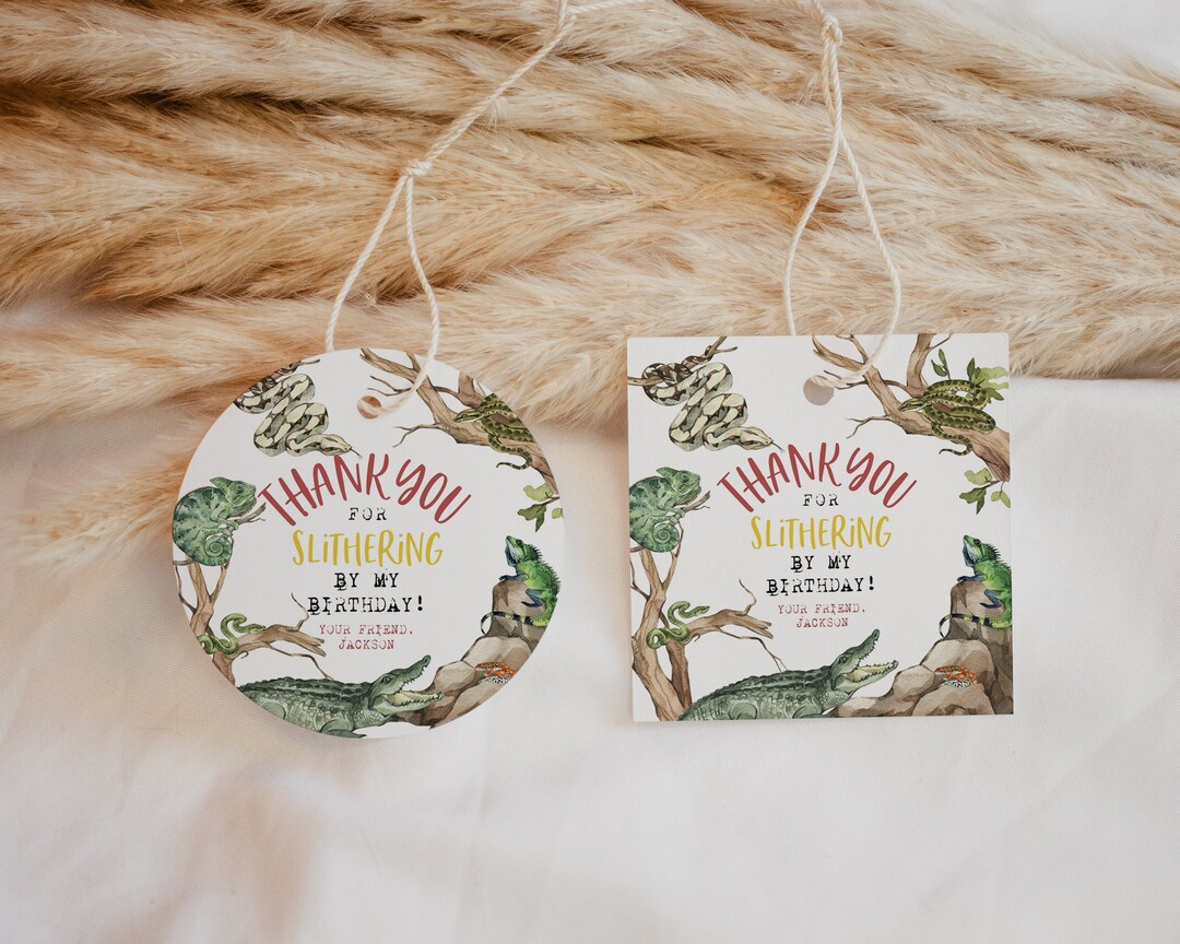Editable Reptile Favor Tag, Boy Birthday Favor Labels,slithering by ...