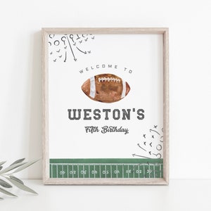 Welcome Sign Football Birthday It's Game Time Game on - Etsy