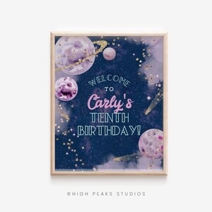 Editable Space Birthday Welcome Sign Template, Out of This World ...
