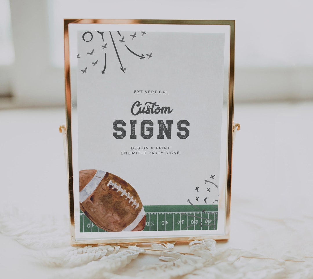 5x7 Custom Sign It's Game Time Game On Football - Etsy