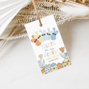 Easter Treats for My Peeps Gift Tag Printable Template, Blue Orange ...