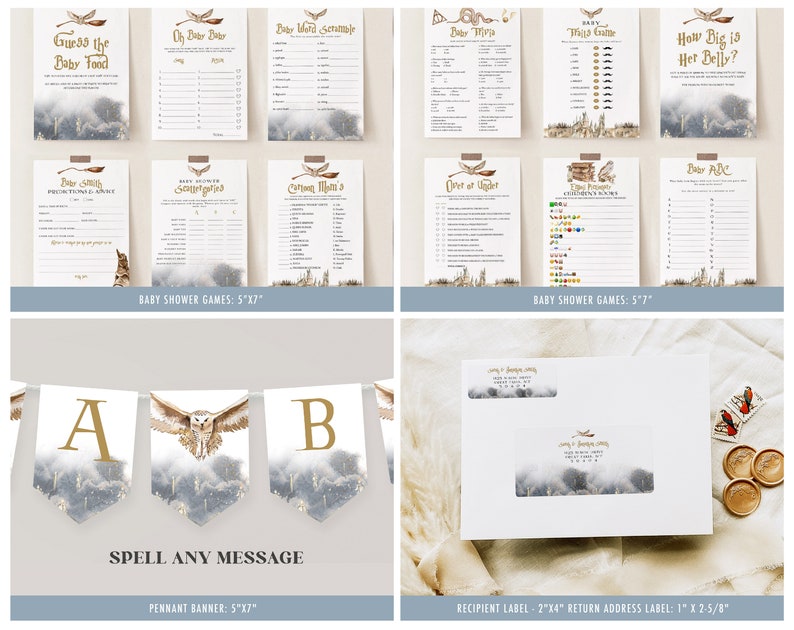 Wizard Baby Shower Printable Bundle, A Magical Bundle Baby Shower ...