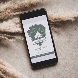 Editable Camping Birthday Invitation, Vintage Camp Theme for Summer ...