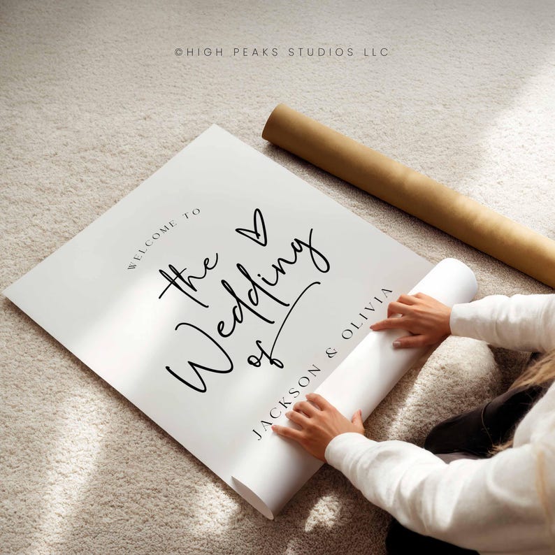 PRINTED & SHIPPED Wedding Welcome Sign, Calligraphy Wedding Welcome ...