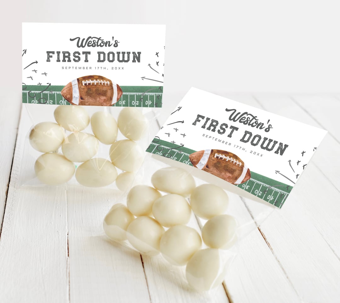 Football Birthday Treat Bag Topper Template,editable Boy Birthday Favor ...