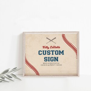 8x10 Custom Sign Template, Baseball Party Signage, Vintage Baseball ...