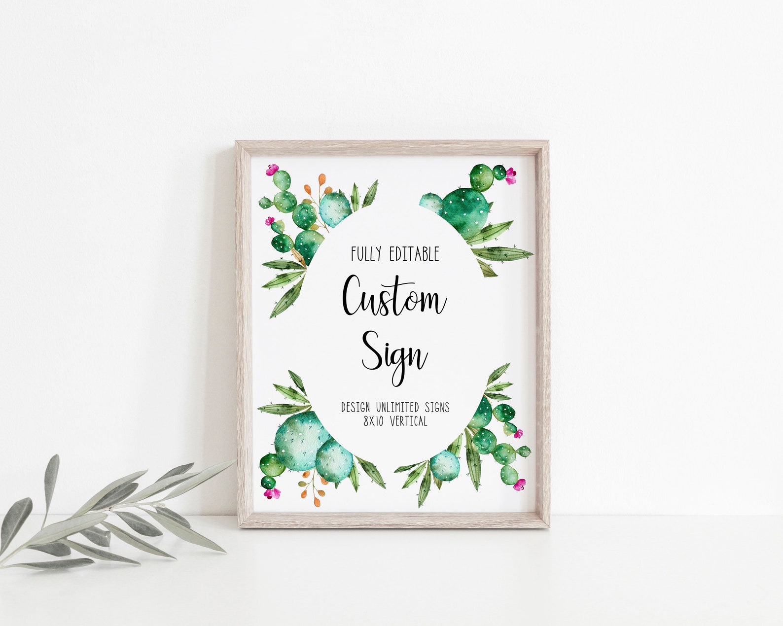 EDITABLE Custom Sign Template Cactus Custom Sign 8x10 Sign | Etsy