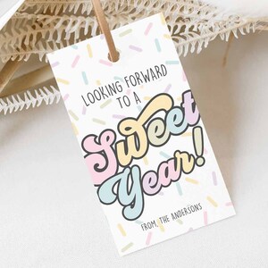 Sweet Year Gift Tag Template, Printable Rainbow Sprinkles Back to ...
