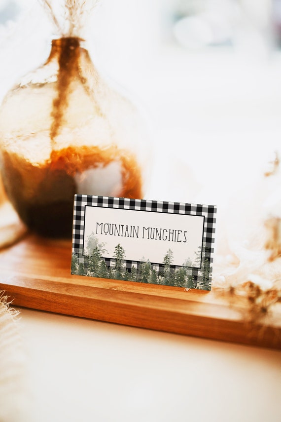 Woodland Food Tent Template Food Label Cards Editable Place | Etsy