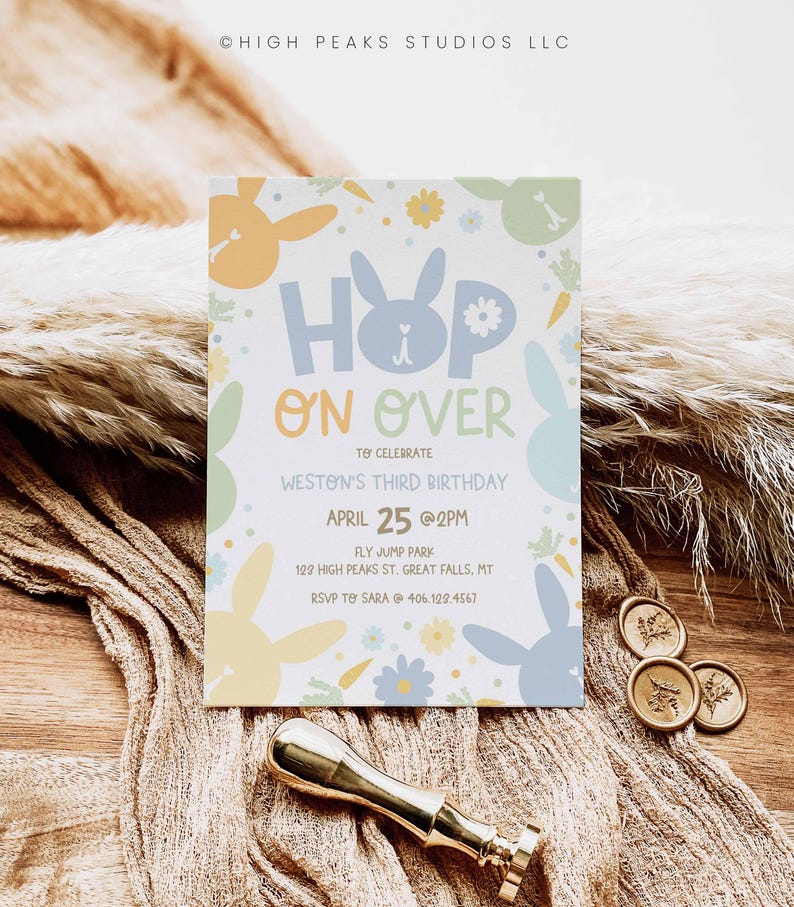 Editable Happy Easter Tag Template, Easter Bunny Cookie, Blue Pastel ...