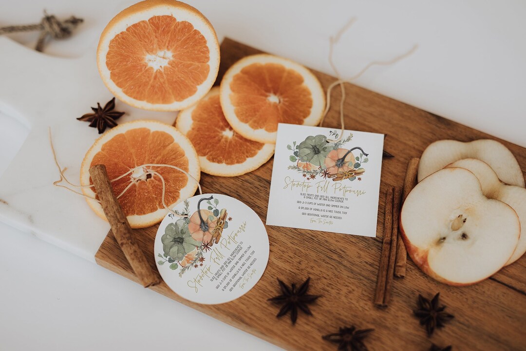 Fall Stovetop Potpourri Gift Tag, Teacher Gift Label Neighbor Gift ...