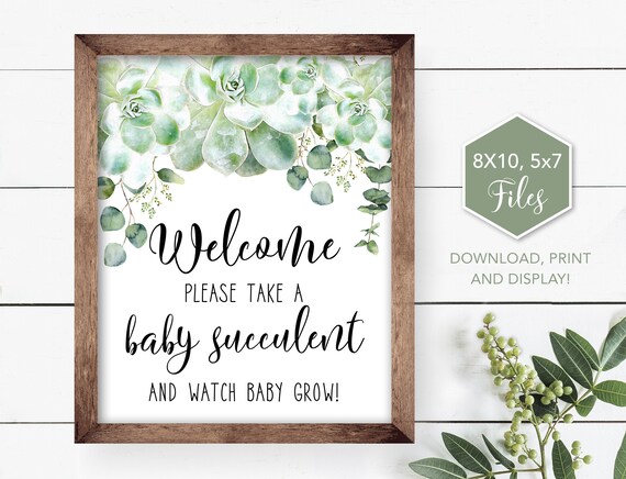 Watch Baby Grow Sign Succulent Baby Shower Succulent Favor - Etsy
