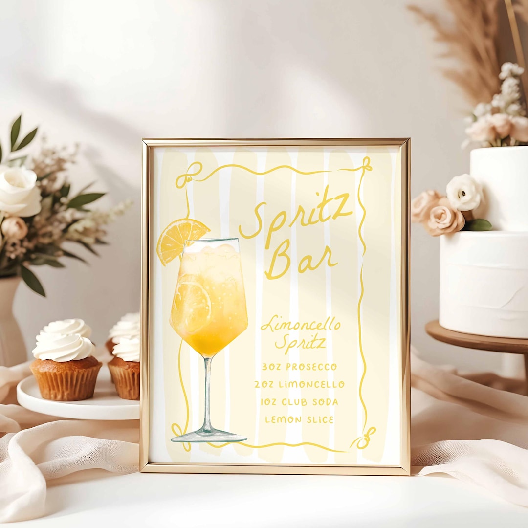 EDITABLE Limoncello Spritz Bar Sign, Limoncello Spritz Signature Drink ...