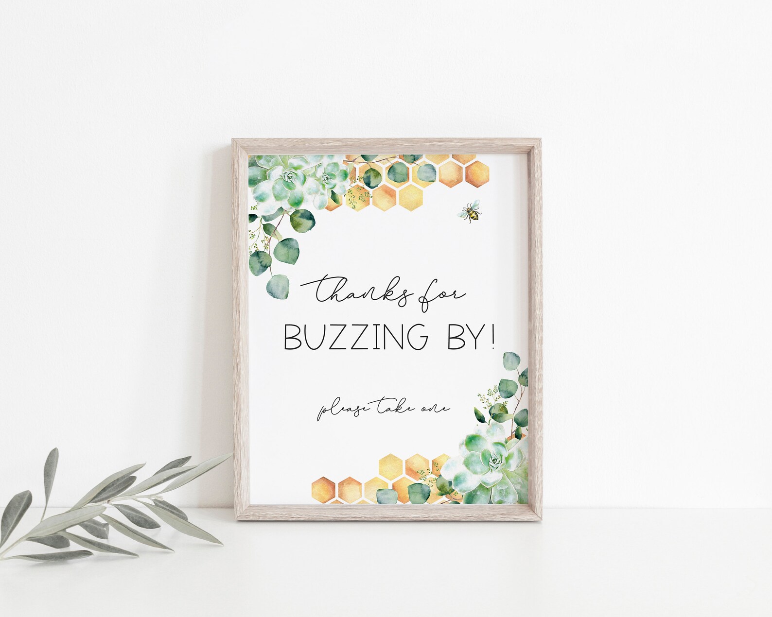 Thank You Favor Sign Printable Thank You for Buzzing By Bee - Etsy