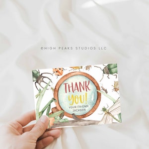 EDITABLE Bug Thank You Card Folded, Insect Birthday Thank You Template ...