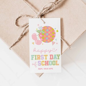 Happy First Day of School Patch Letter Gift Tag, Preppy Era's Teacher ...