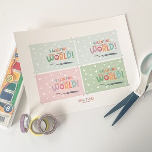 Art Valentine Printables, You Color My World, You Are a Work of Art ...