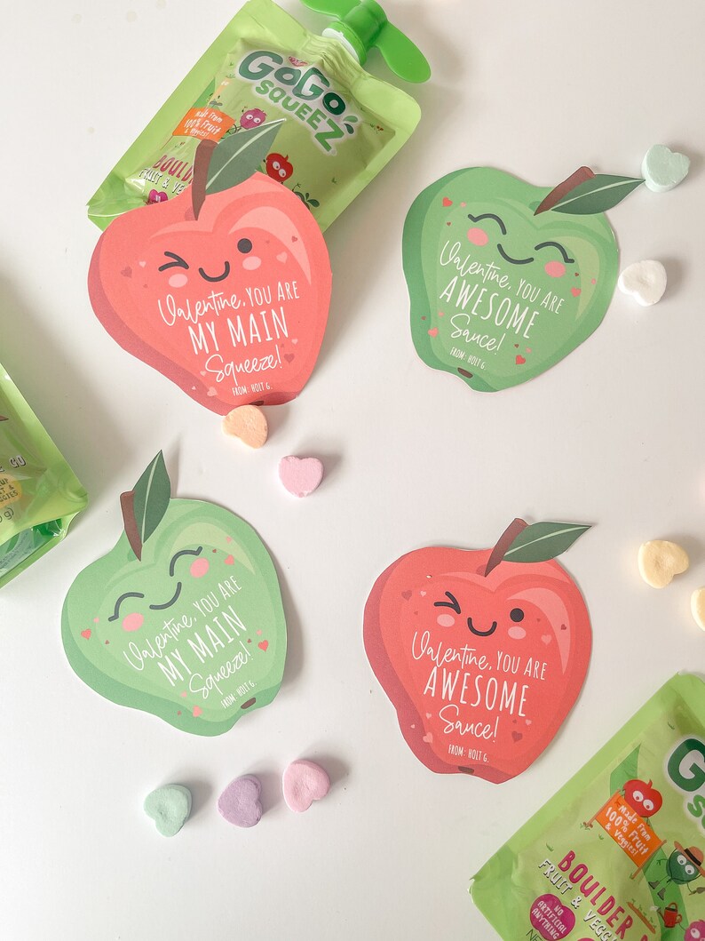 Awesome Sauce Applesauce Valentine Printable,main Squeeze Valentine ...