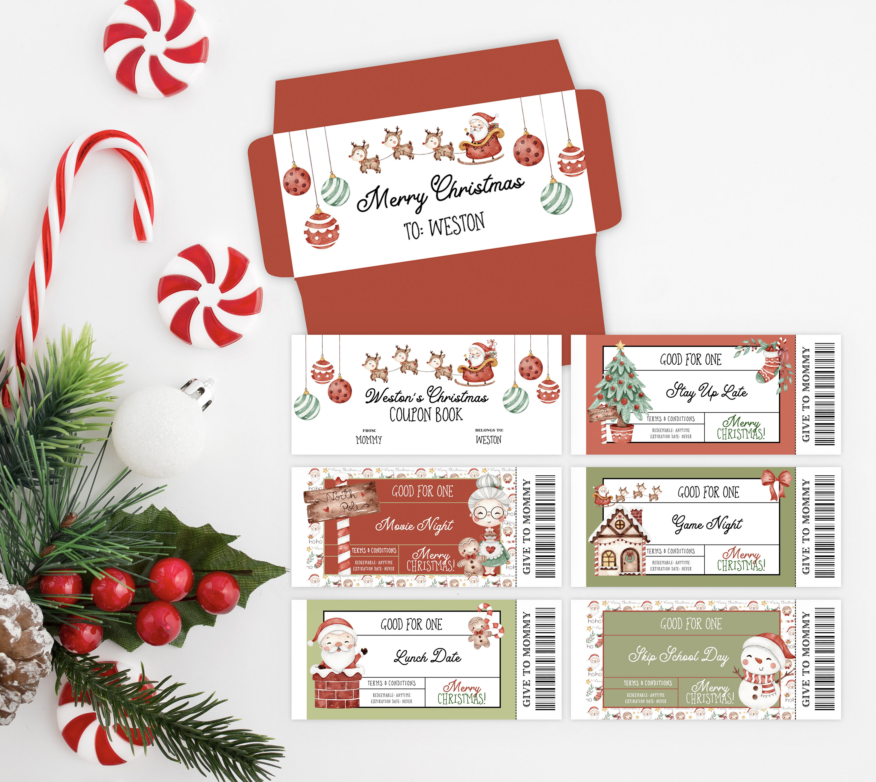 Blank Coupon Template Christmas