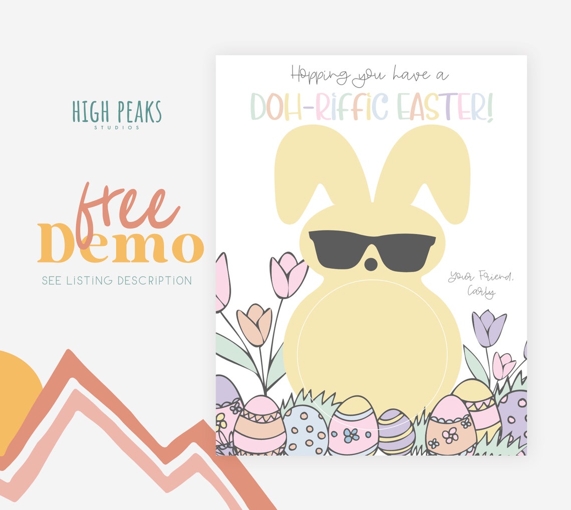 Editable Play Dough Easter Gift Tag Printable Template Pastel - Etsy