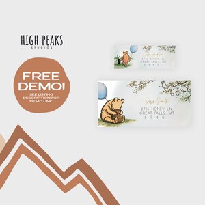 Return and Recipient Address Label Template, Winnie the Pooh Address ...
