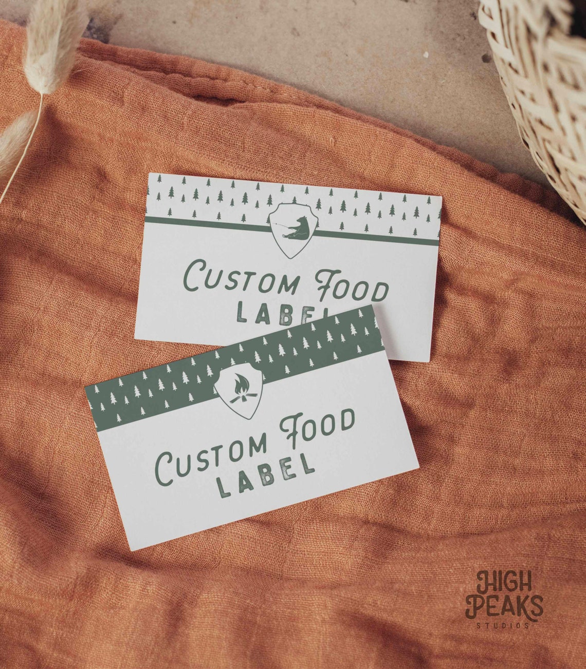 Editable Camping Party Food Label Printables, Camp Food Tents, Vintage ...