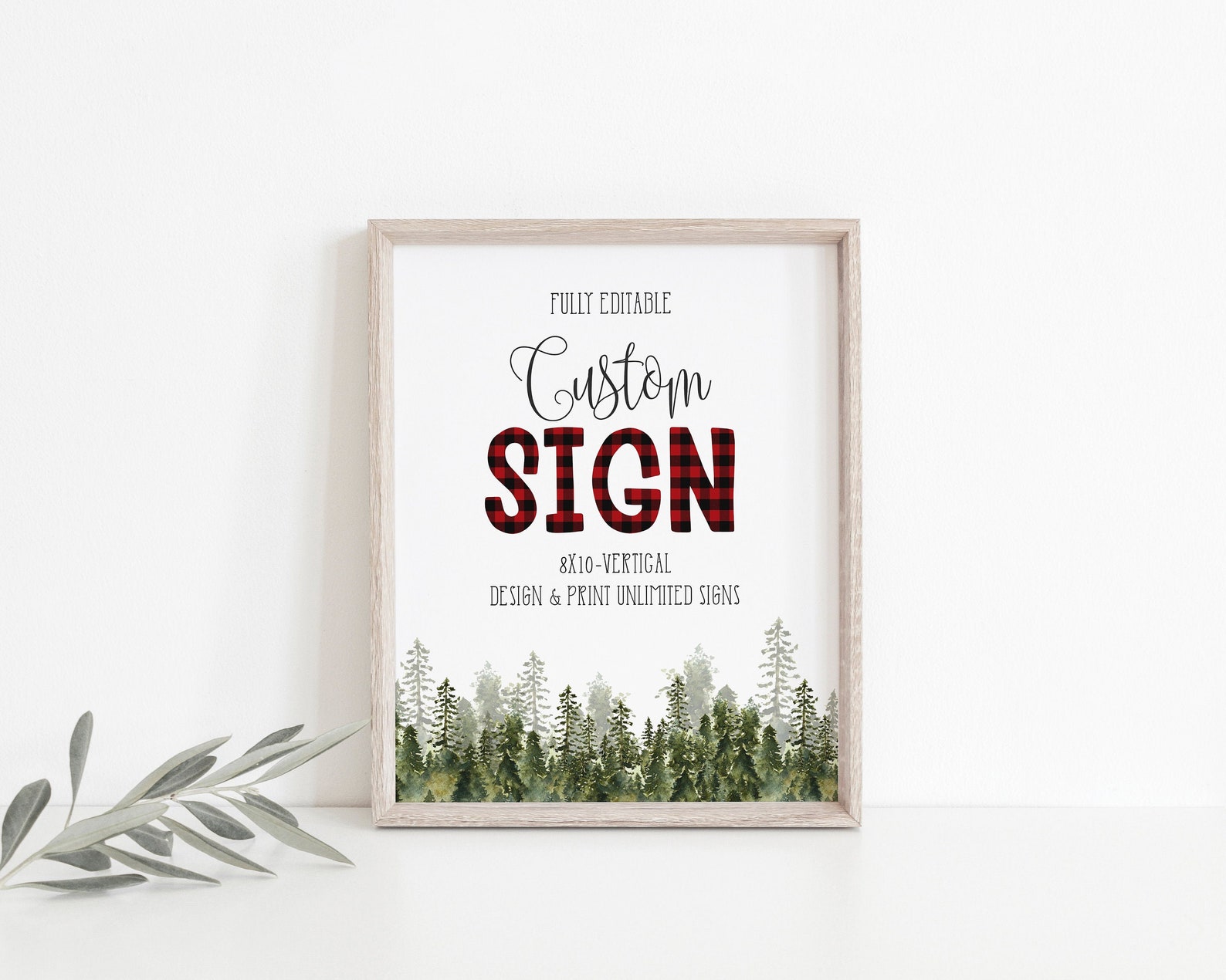 8x10 Custom Sign Template Printable Lumberjack Editable | Etsy