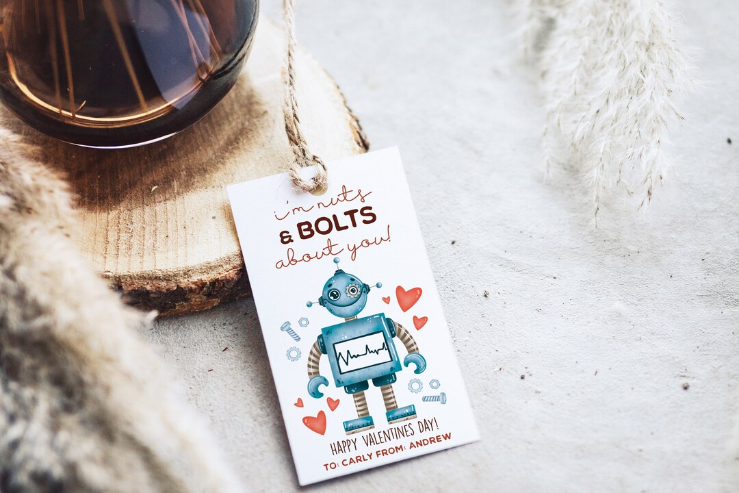 Robot Valentine Card Template, Kids Valentine Printable, Classroom ...