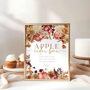 PRINTABLE Apple Cider Bar Sign, Apple of Our Eye Baby Shower, Apple and ...
