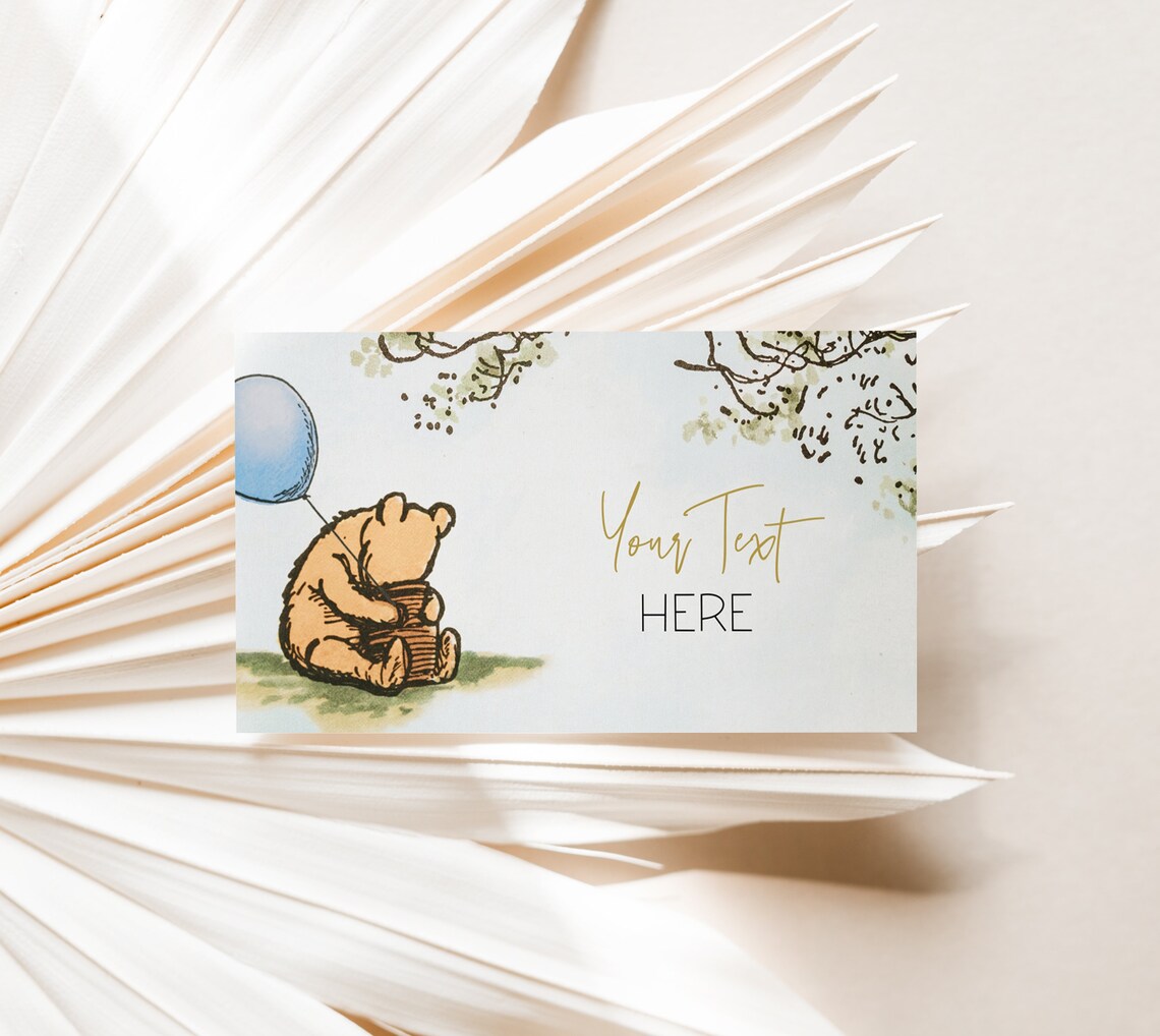 Editable Food Tent Template,flat Food Label Card,classic Winnie the ...