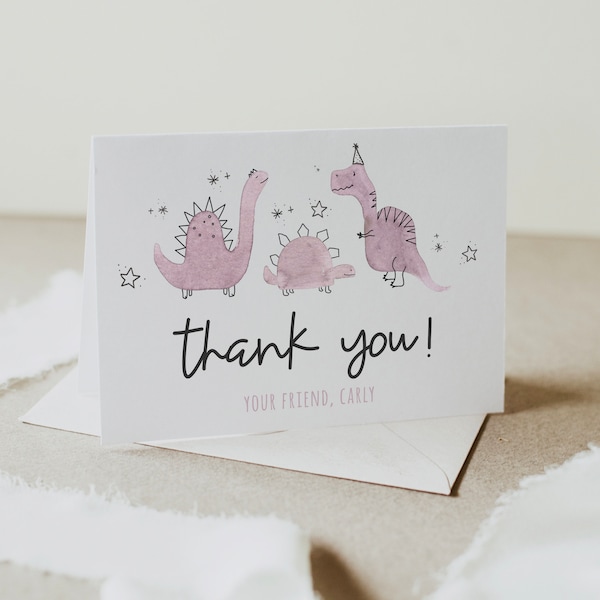 Thank You Dinosaur Card - Etsy