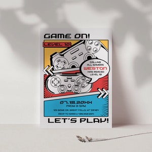 Video Game Birthday Invitation Printable,gamer Birthday Invite,gaming ...