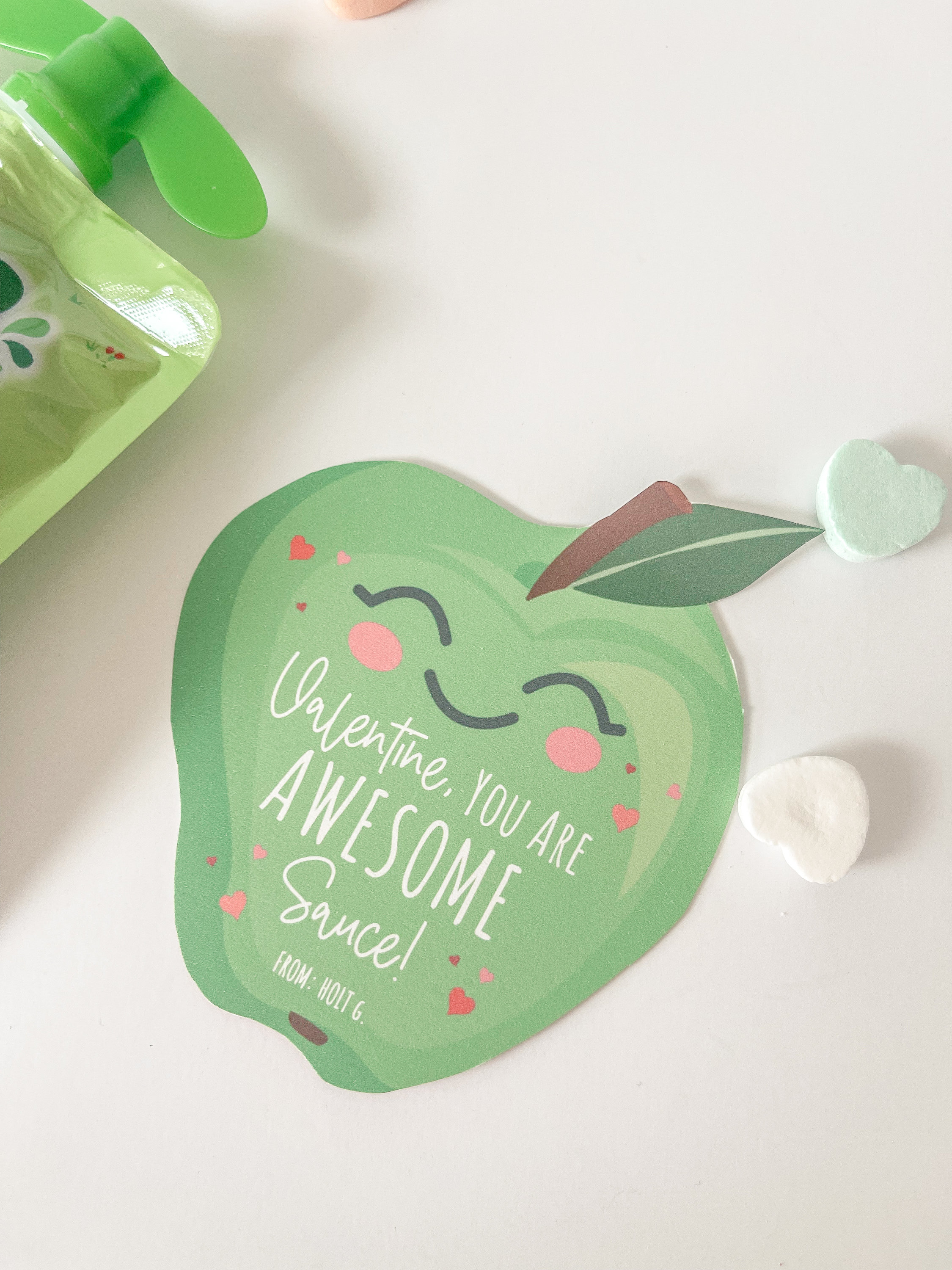 Awesome Sauce Applesauce Valentine Printable,main Squeeze Valentine ...