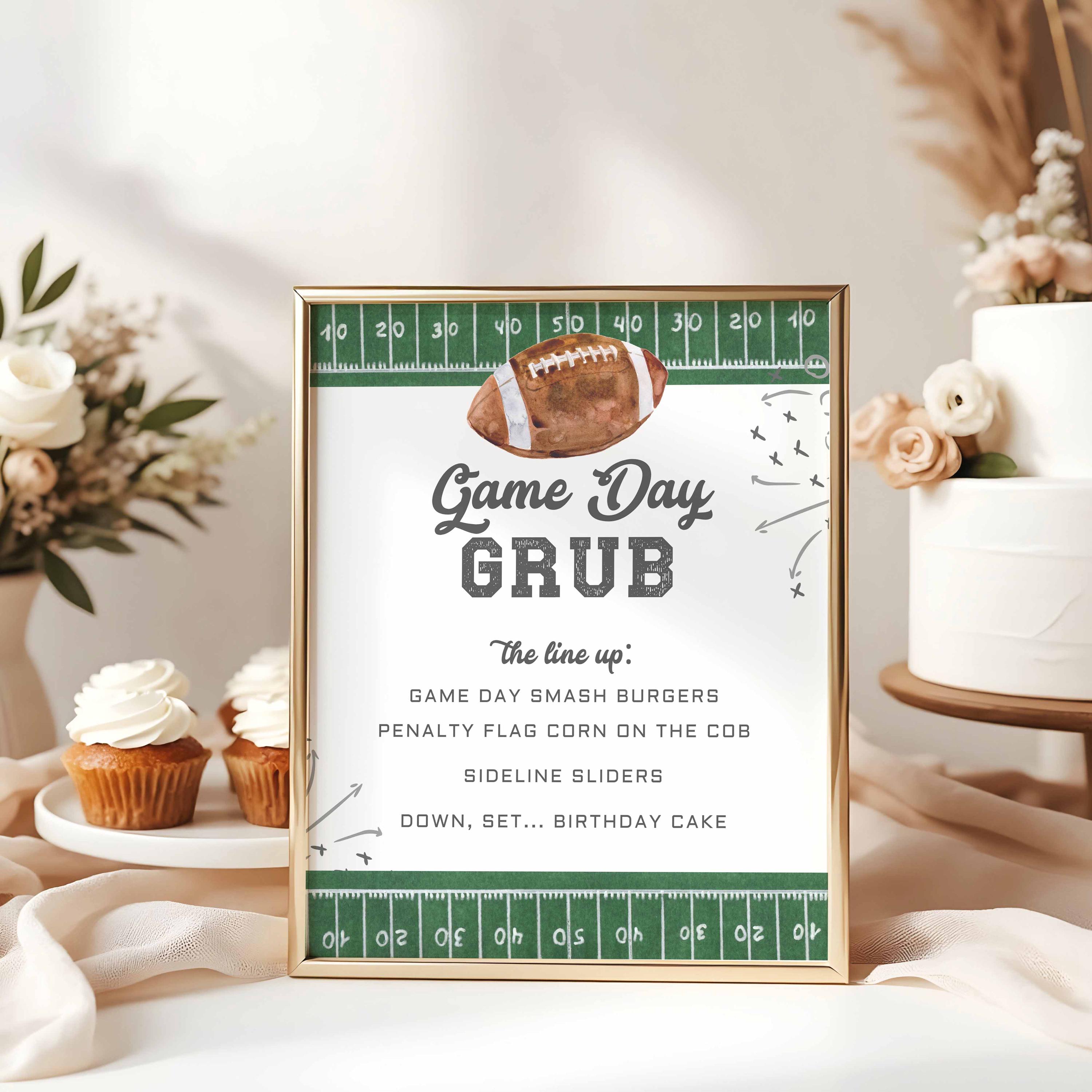 Editable Football Party Menu, Game Day Grub, Food Lineup, It's Game ...
