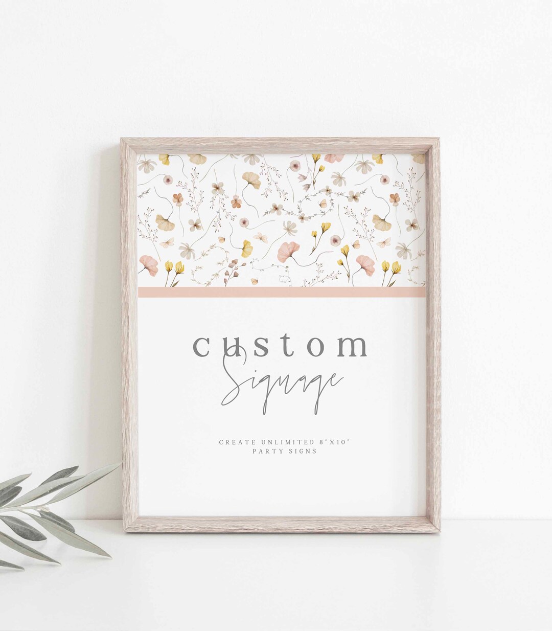Editable 8x10 Custom Signage,spring Wildflower Baby in Bloom Garden ...
