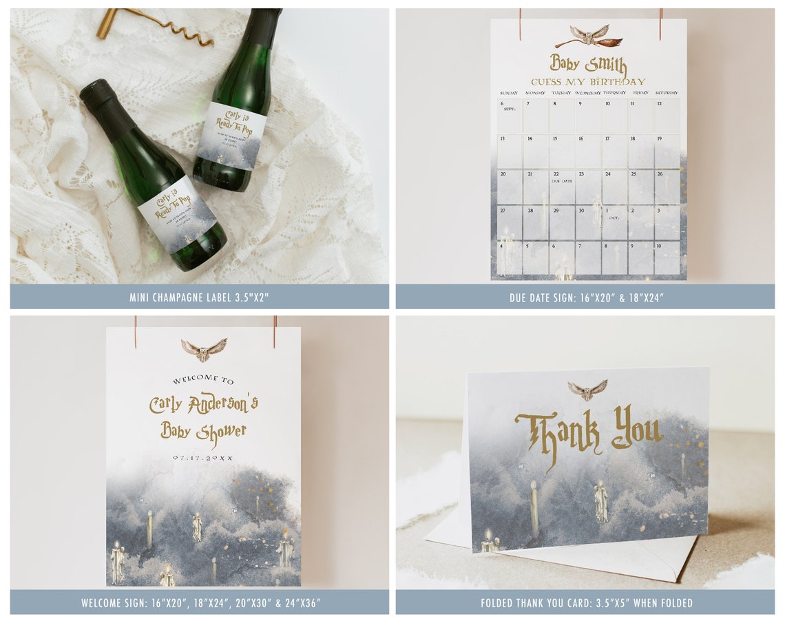 Wizard Baby Shower Printable Bundle, A Magical Bundle Baby Shower ...